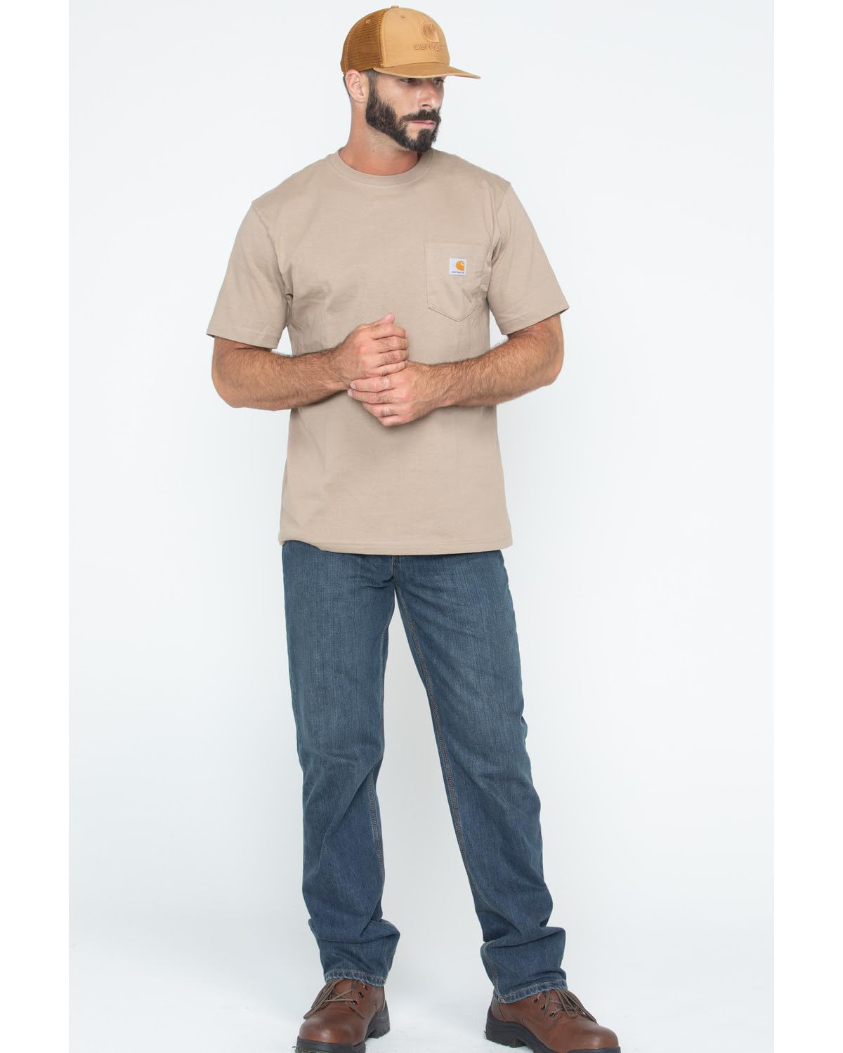 CarharttmensLoose Fit Heavyweight Short-Sleeve Pocket T-ShirtDesert5X-Large