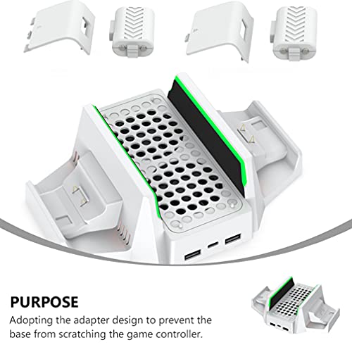 OSALADI Cooling Charging Base Potable Charger Portable Chargers Charger Portable Charging Dock Controller Charger Dock Kickstand Gamepad Dual-Charging Base abs White The Host Cooling Base