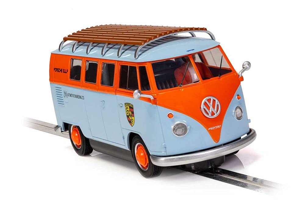 Scalextric Volkswagen T1B MicroBus ROFGO Gulf Van 1:32 Slot Race Car C4217, Orange & Light Blue