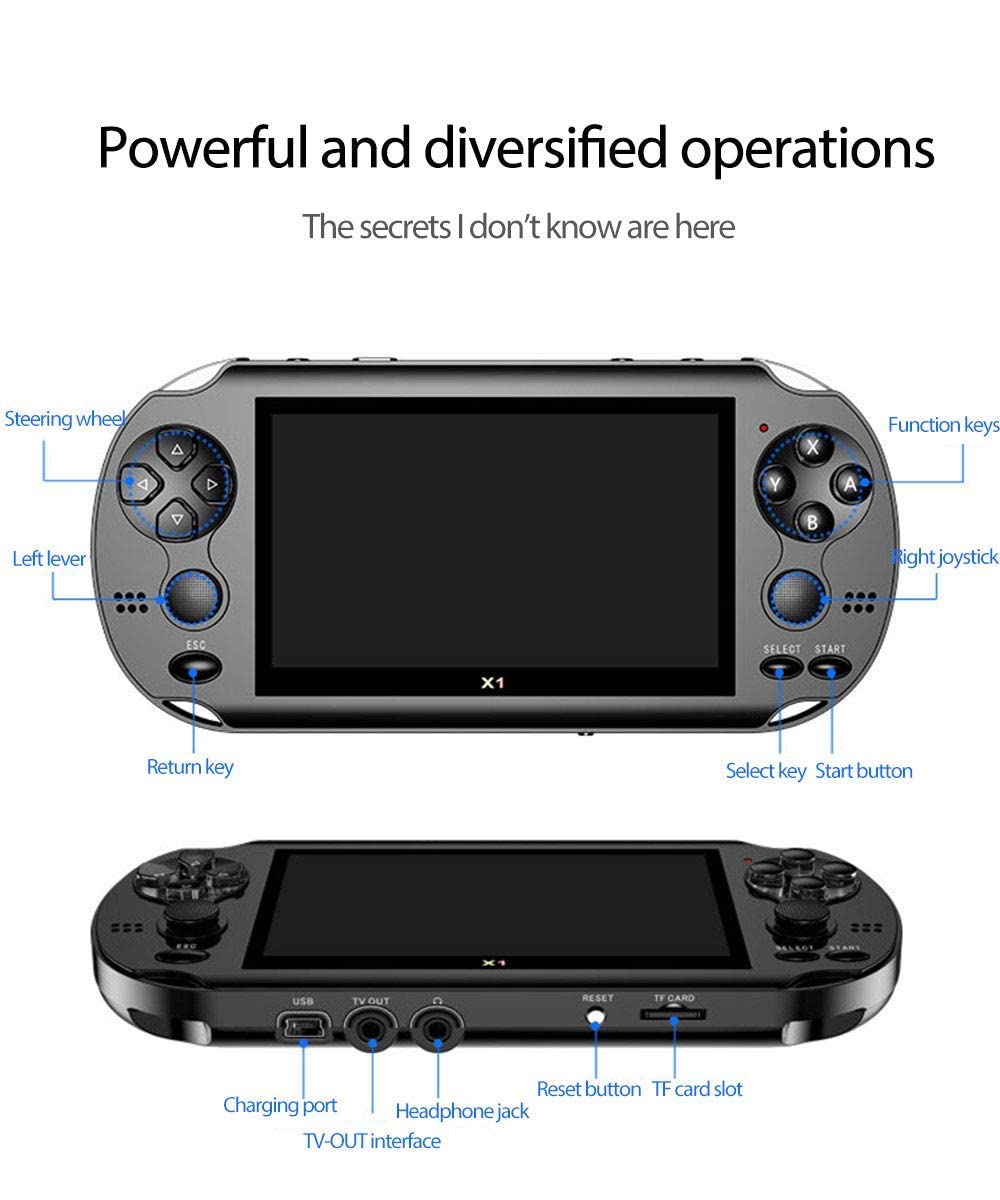 Soso Handheld Game Console 8GB Built in 10000+ Video Games, 4.3 inch HD Portable Game Console, Nostalgic Classic Dual-Shake Game Console, Birthday Xmas Gifts, Multi-Language