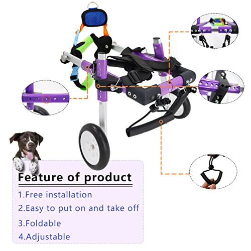 HobeyHove Adjustable Dog Wheelchair for Back Legs,Pet/Doggie Doggy Wheelchairs with Disabled Hind Legs Walking (XS-A)