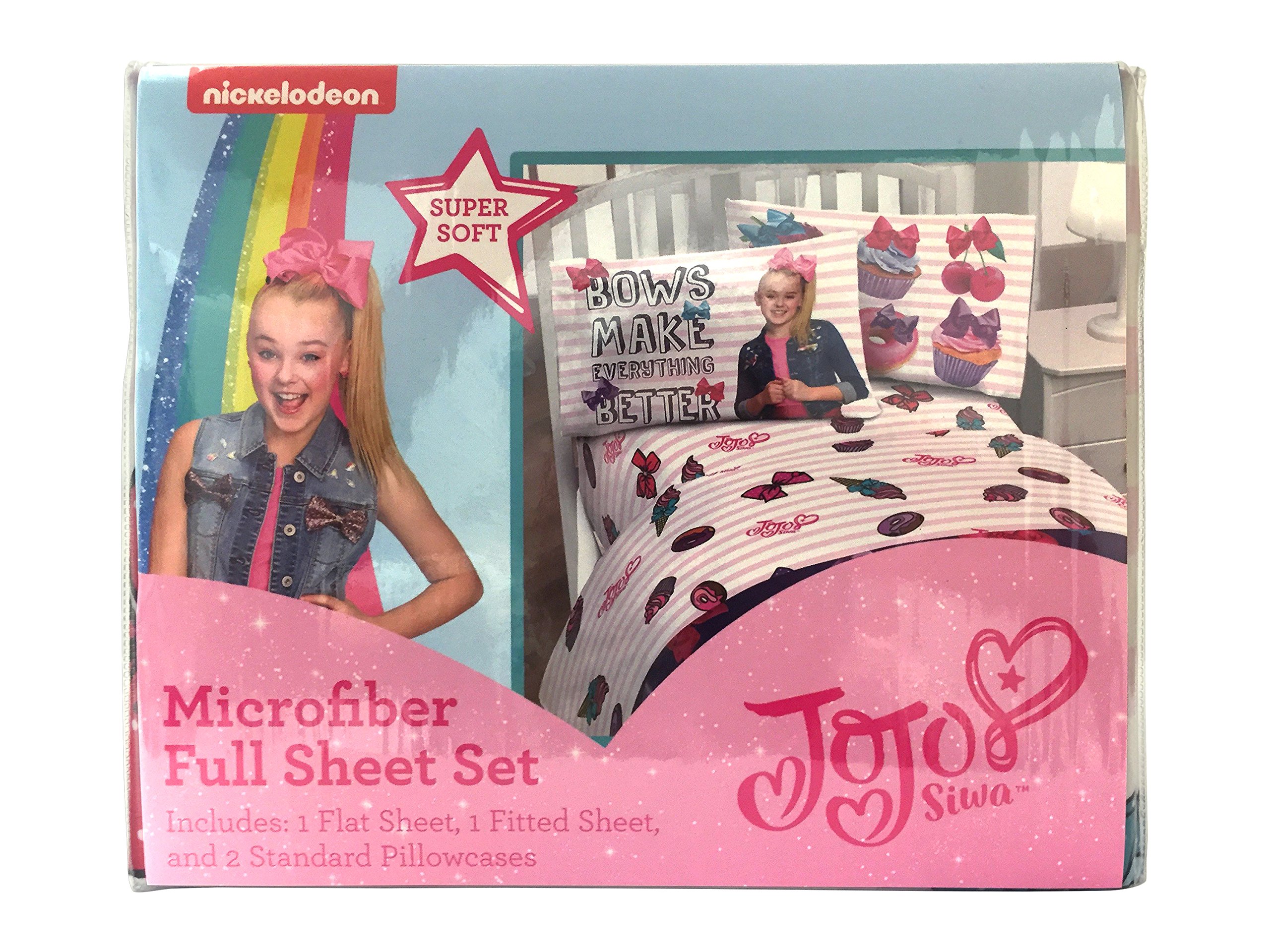 Nickelodeon JoJo Siwa Sweet Life Pink/White 4 Piece Full Sheet Set