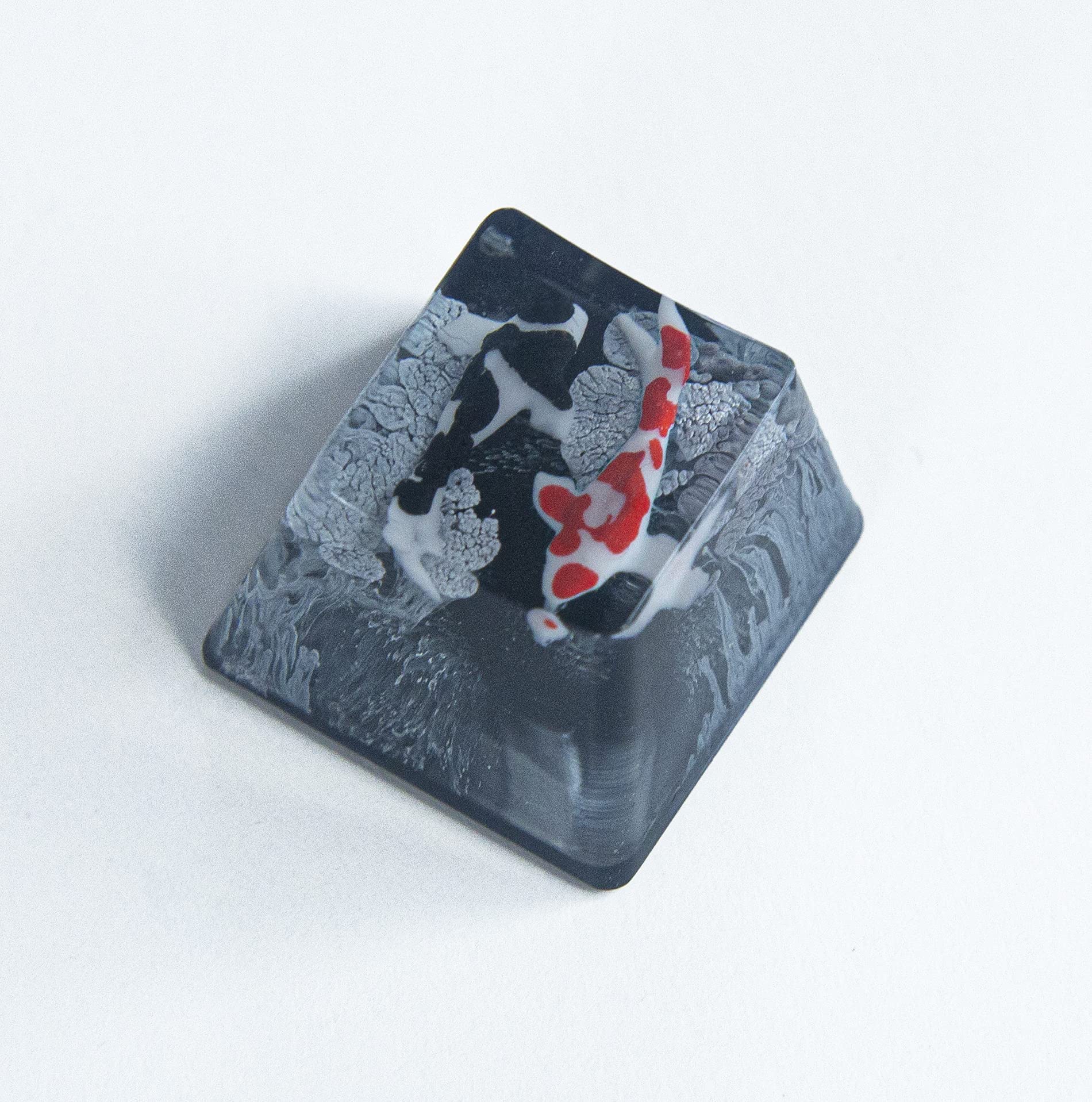 cho26key Gaming Keycaps for Cherry MX Switches(OEM R4) Hand Made Resin Key caps… (Black Koi（R4）)