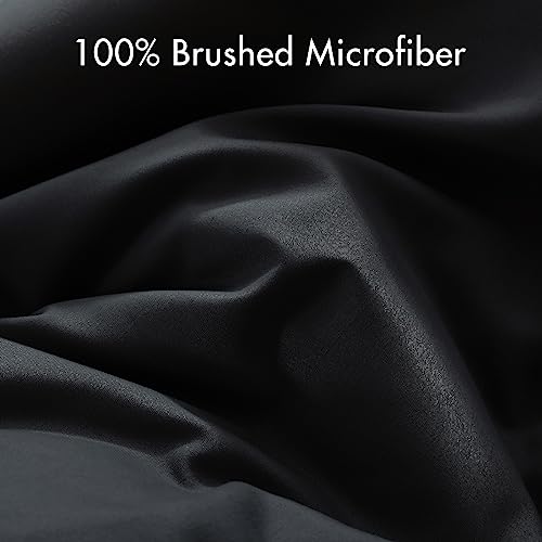 MUXHOMO Queen Comforter Set, Black Comforter for Queen Size Bed, Soft Warm Bedding Set 3 Pieces for All Seasons, 1 Comforter (88"x88") and 2 Pillow Shams (20"x30")