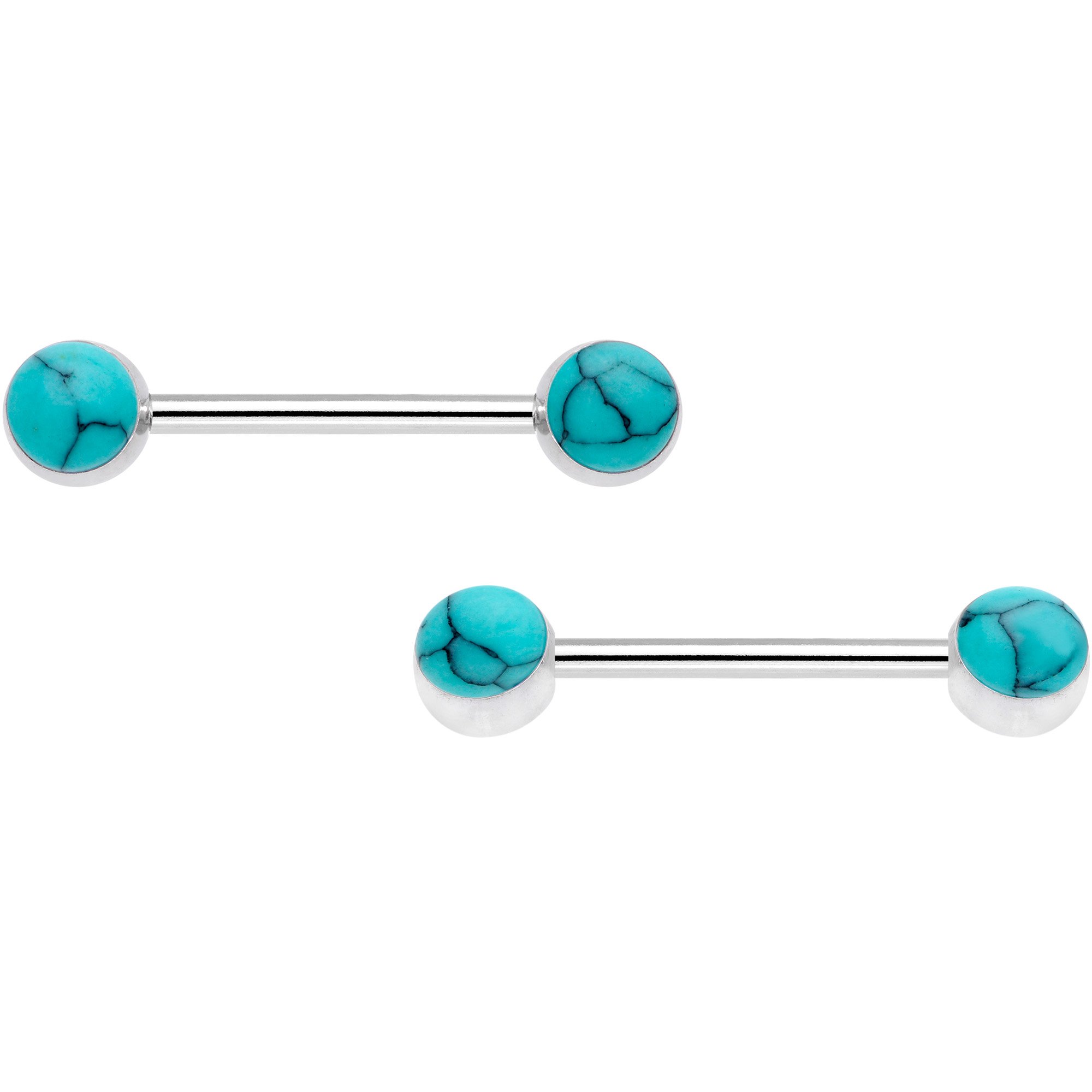 Body Candy Unisex 4PC Stainless Steel Western Captive Bead Ring Nipple Rings Piercing Set 14g 9/16"