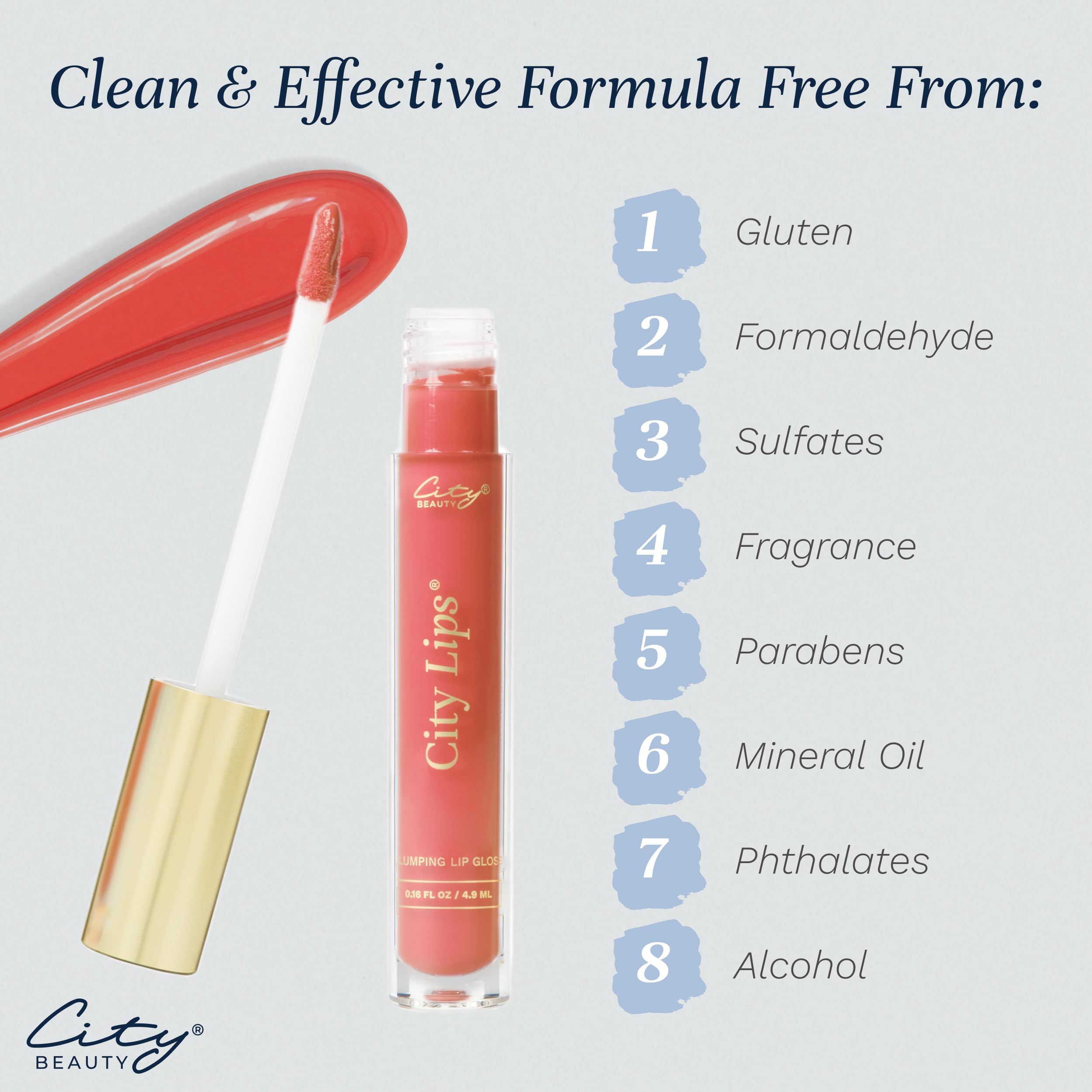 City Beauty City Lips - Plumping Lip Gloss - Hyaluronic Acid & Peptides Hydrate & Volumize (Dusty Rose)