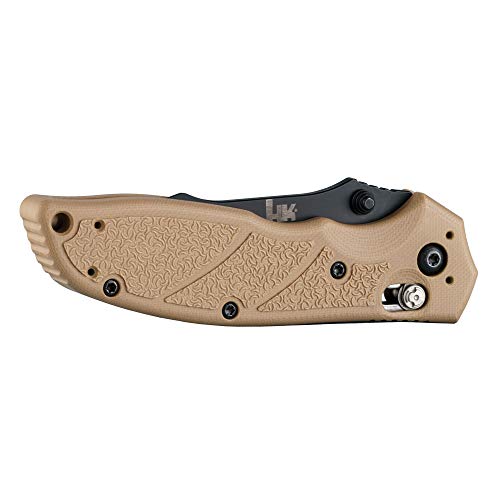 Hogue 54153 HK Exemplar 3.25" Pivot Lock Folder Clip Point Partially Serrated Black Finish G10 Scales - Flat Dark Earth