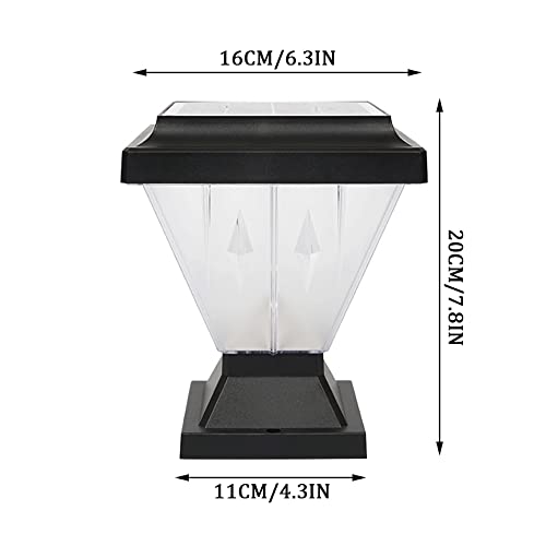 JSBDPHW Outdoor Waterproof LED Pillar Lamp Solar Post Light Double Wing Simple Plastic Column Light Wall Garden Gate Base Light Deck Light Lawn Light
