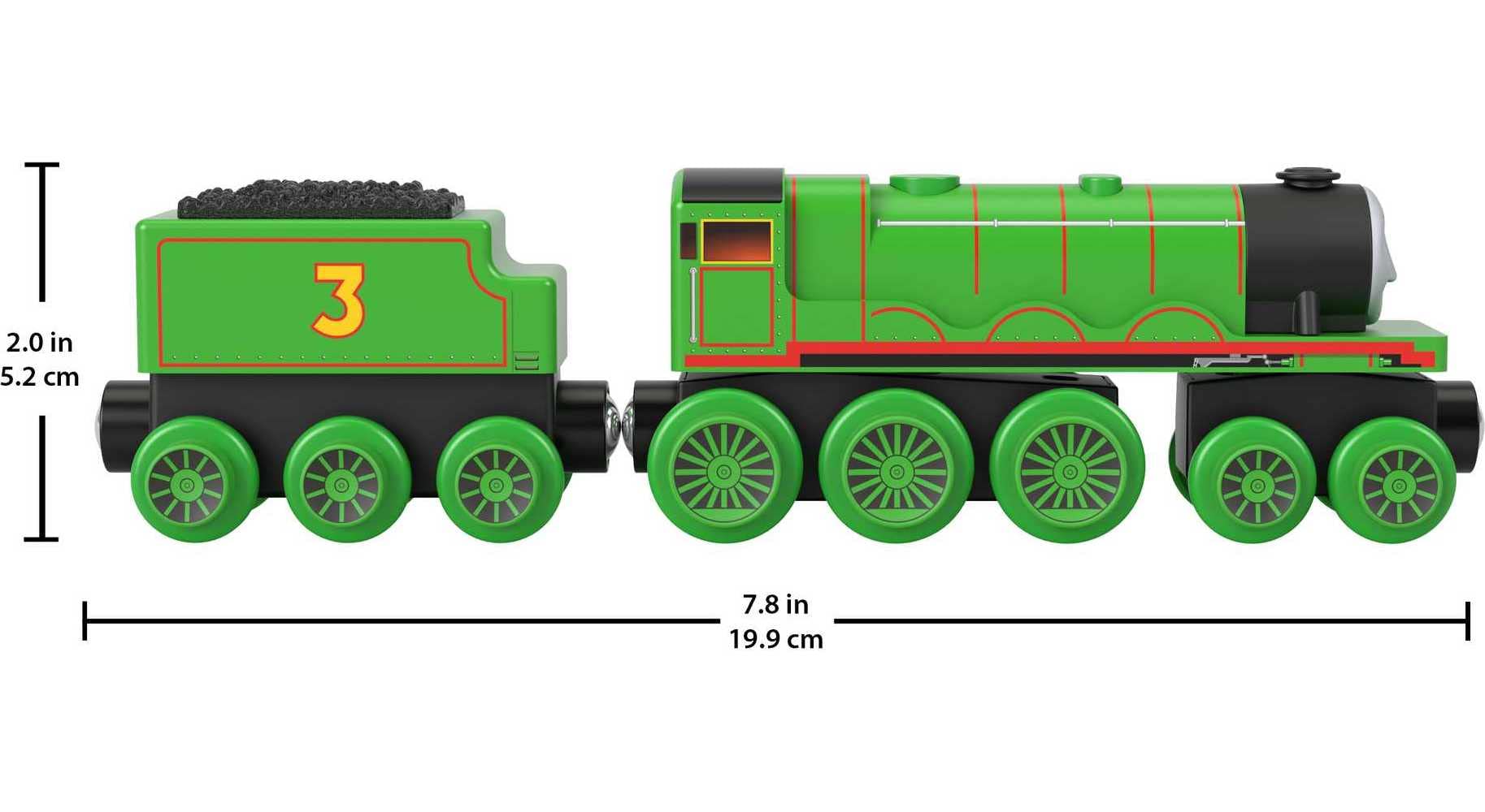 Thomas & Friends Wooden Railway Toy Train Henry Push-Along Wood Engine & Coal Car for Toddlers & Preschool Kids Ages 2+ Years (Amazon Exclusive)