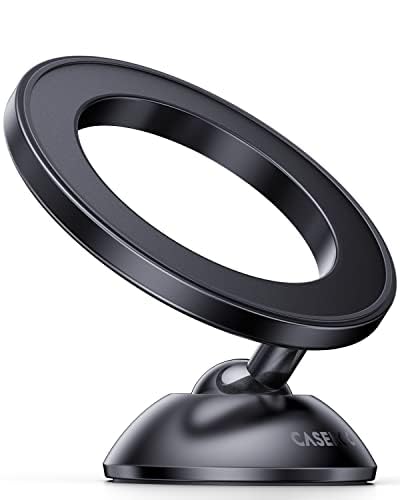 CASEKOO Car Phone Holder, Innovative Magkoo Magnetic Car Mount Smaller Simpler and More Convenient, Compatible with Magsafe 360° Rotatable Fits All Phones & Cases