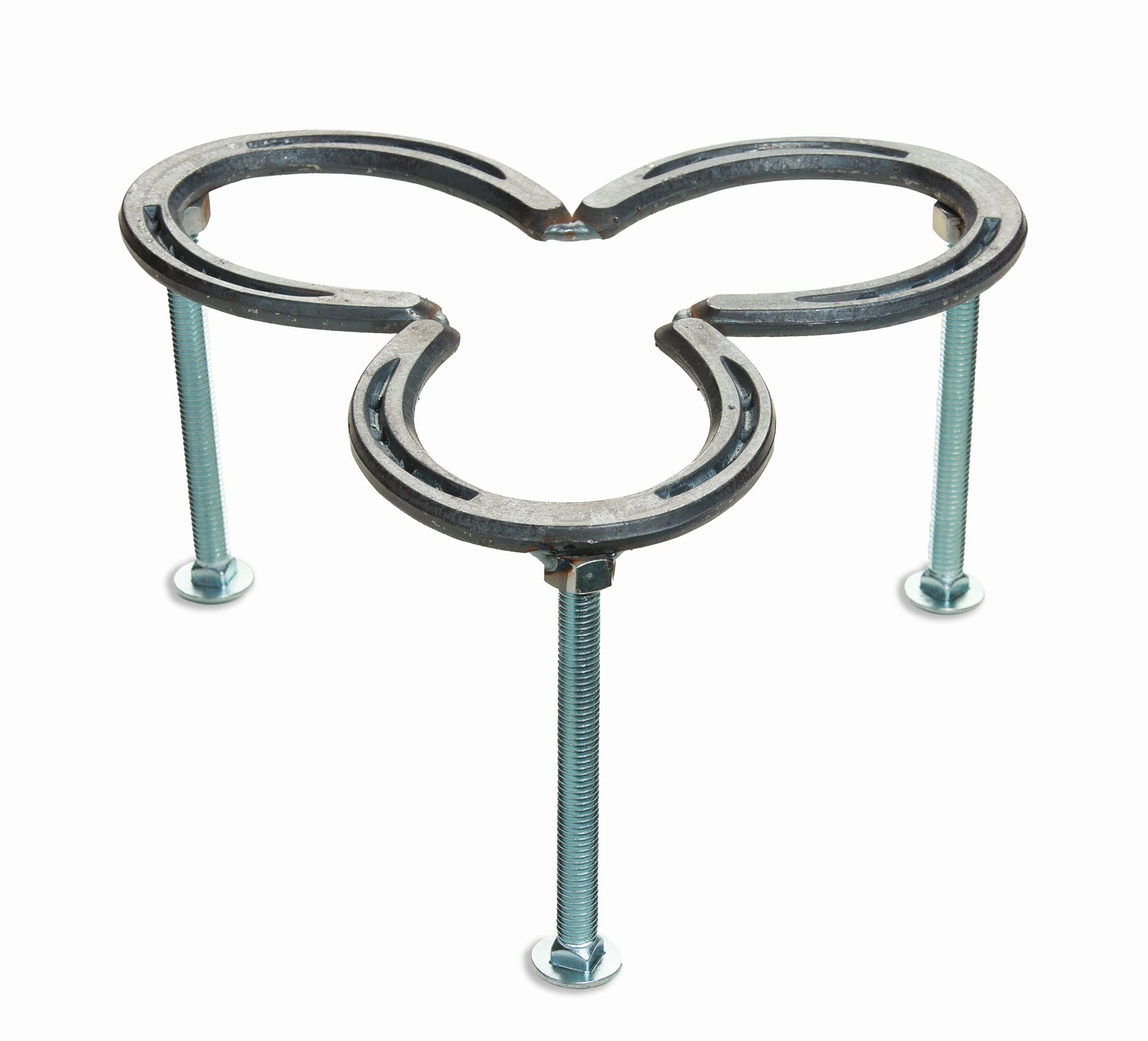 Dutch Oven Camping Tripod for Cooking – Dutch Oven Stand Made of Steel Horseshoes with Interchangeable Short and Long Legs – 10” x 10” Cowboy Camping Cooking Tripod Stand for Camp Coffee Pots