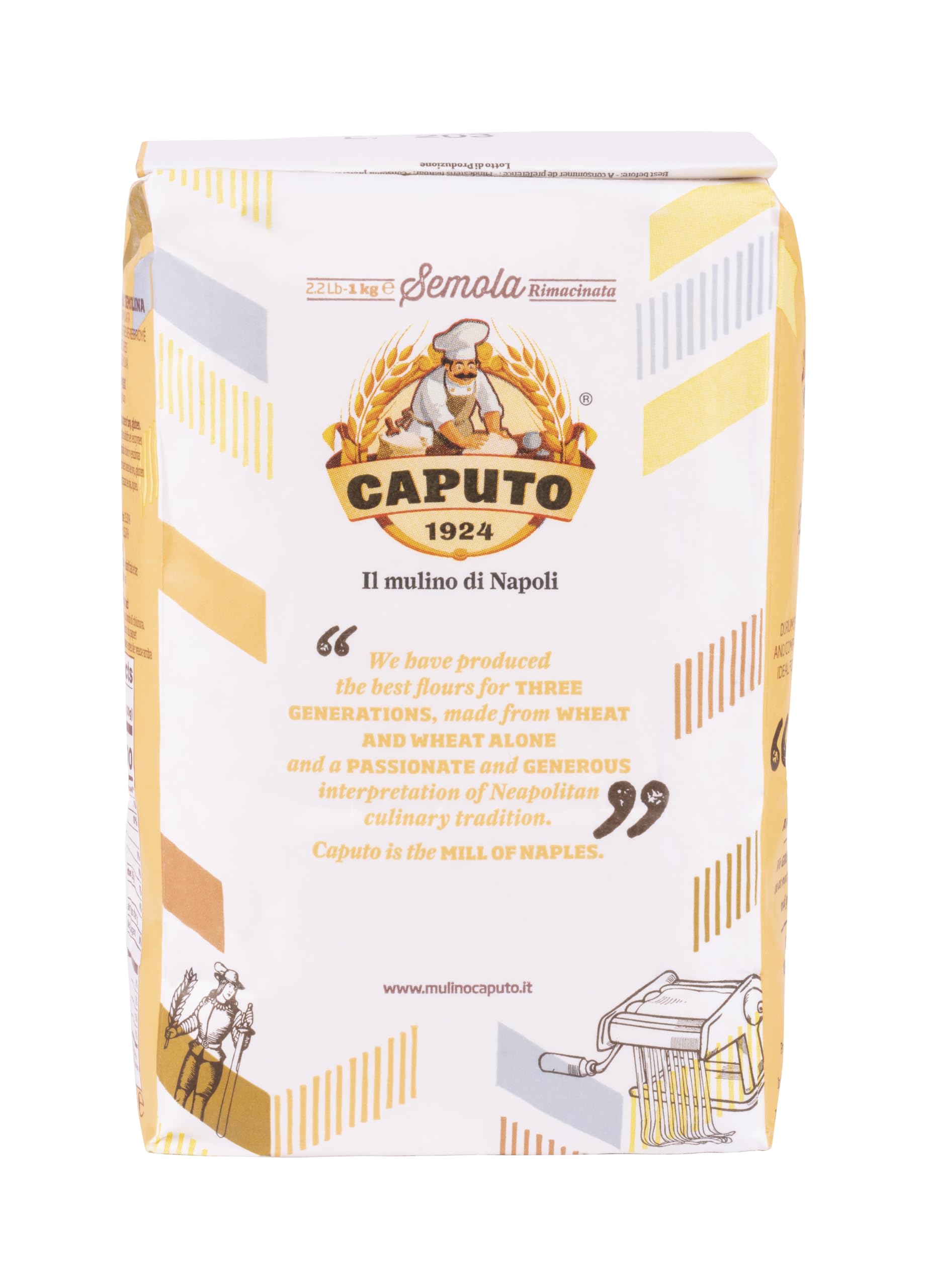 Caputo Antimo Di Grano Duro Rimacinata Semolina Flour - All Natural Dough for Fresh Pasta, 2.2 lb