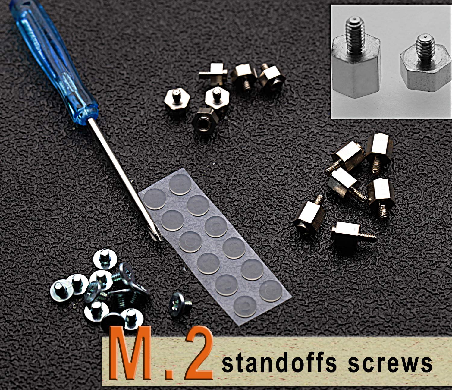 CO-RODE 12 Sets M.2 Screws Standoffs NVMe SSD Screw m.2 Mounting Kit for Asus Motherboards