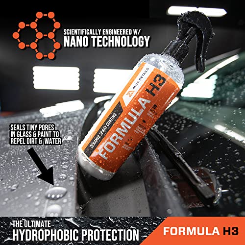 Formula H3 Nano Ceramic Coating For Cars - Car Wax Nano Spray 16oz - Nano Ceramic Spray Coating for Cars - Ceramic Spray Wax - Ceramic Car Coating Spray