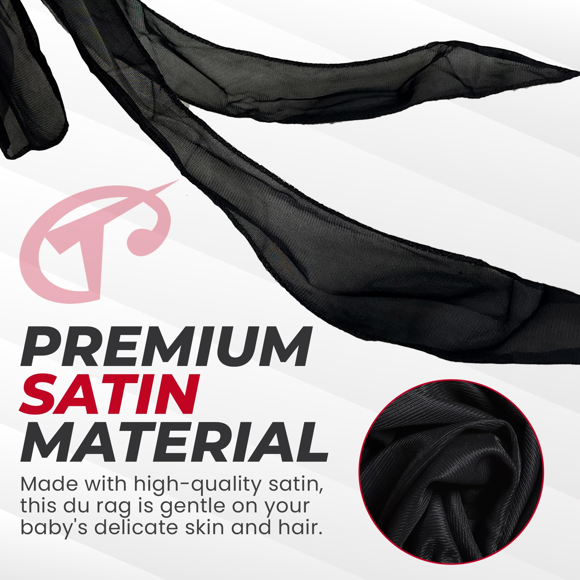 TITAN Satin Baby Du Rag (Black)