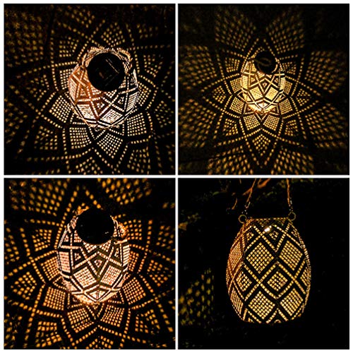 Outdoor Lantern Solar Lamp Solar Powered Patio Lights Courtyard Light Decorative Hanging Light Garden Landscape Light Lamp for Home House Outdoor Pendant Light
