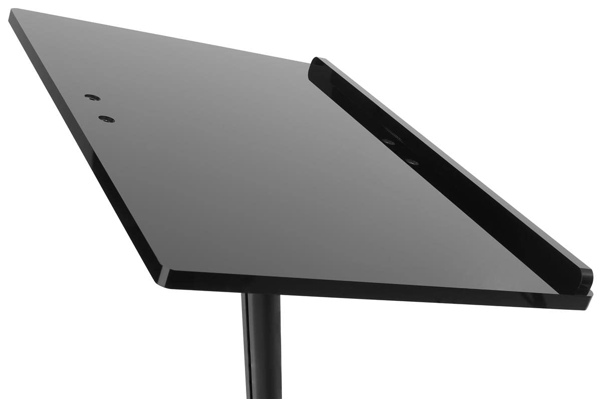 Displays2go CLRLECBNDB Floor Standing Speaking Podium, Slanted Top, Quick Assembly, Black