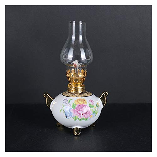 Outdoor Lights Chinese Style Decorative Lights High Vintage Glass Kerosene Lamp Chinese Pottery Camping Candlesticks Home for Home,Garden,Yard,Decorations