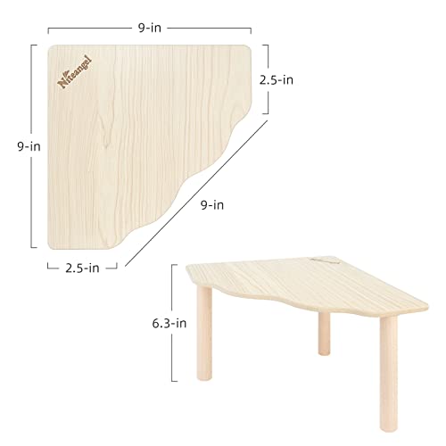 Niteangel Hamster Play Wooden Platform for Dwarf Syrian Hamsters Gerbils Mice Degus or Other Small Pets (Triangle - 5.9'' Height, Burlywood)
