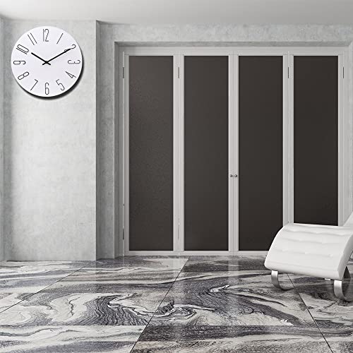 jomparis Wall Clock 12" Silent Non-Ticking Modern Style Wooden Wall Clocks Decorative for Office Home Bedroom School (White)