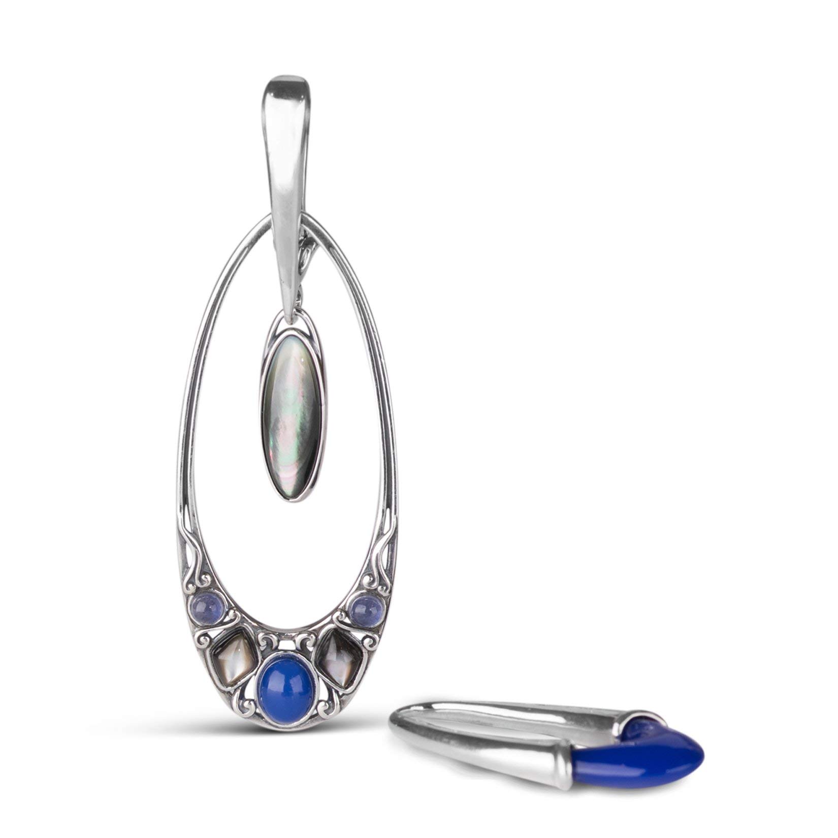 Carolyn Pollack Sterling Multi Gemstone Interchangeable Pendant Enhancer