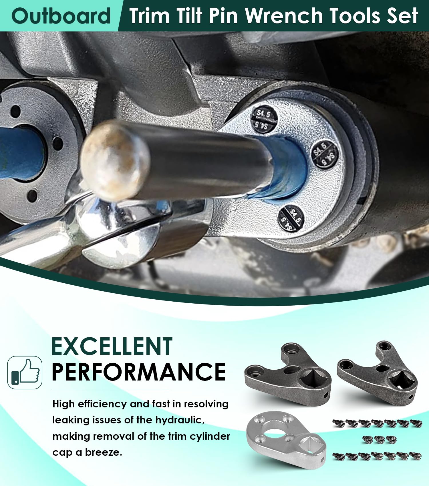 Trim Tilt Pin Wrench Set MT0004 & MT0006 & MT0009 Remove Trim/Tilt Caps on Hydraulic Cylinders for Yamaha Suzuki Johnson Evinrude Honda Outboards