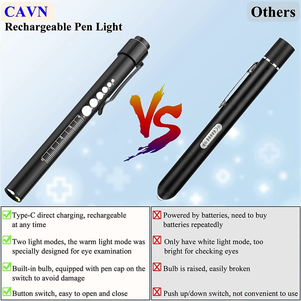Hlsicnalm Pen Light Rechargeable Pen Light with Pupil Gauge LED Penlights USB Rechargeable Penlight Gifts for Nurses Nursing Student