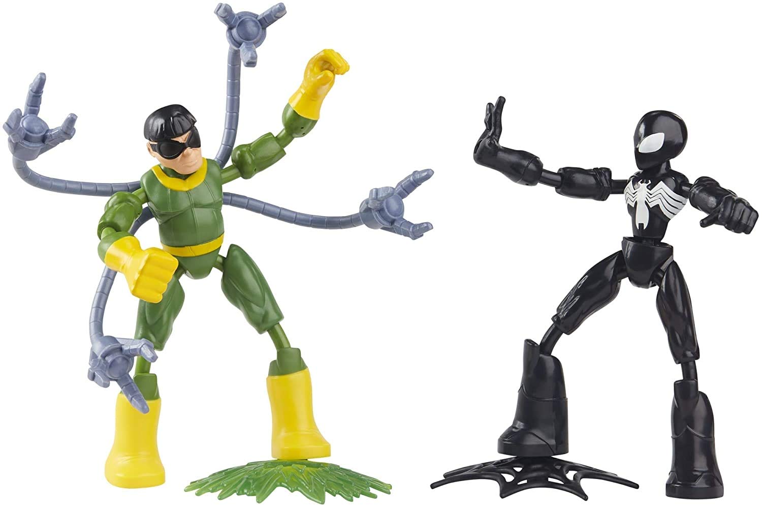 Spider-Man Marvel Bend and Flex Black Suit Vs. Doc Ock Action Figure Toys, 6-inch Flexible Figures, for Kids Ages 4 and Up