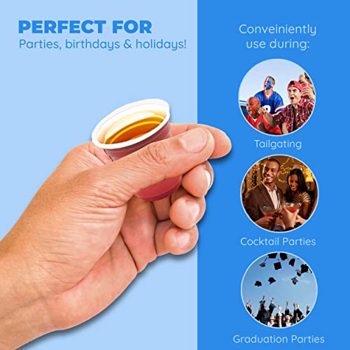 Red Jr. Mini Red Solo Shot Glasses, Mini Shooters for Jello Shots: 24 Pack