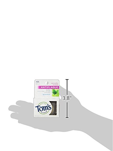 Tom's of Maine Naturally Waxed Antiplaque Flat Dental Floss, Spearmint, 32 Yards