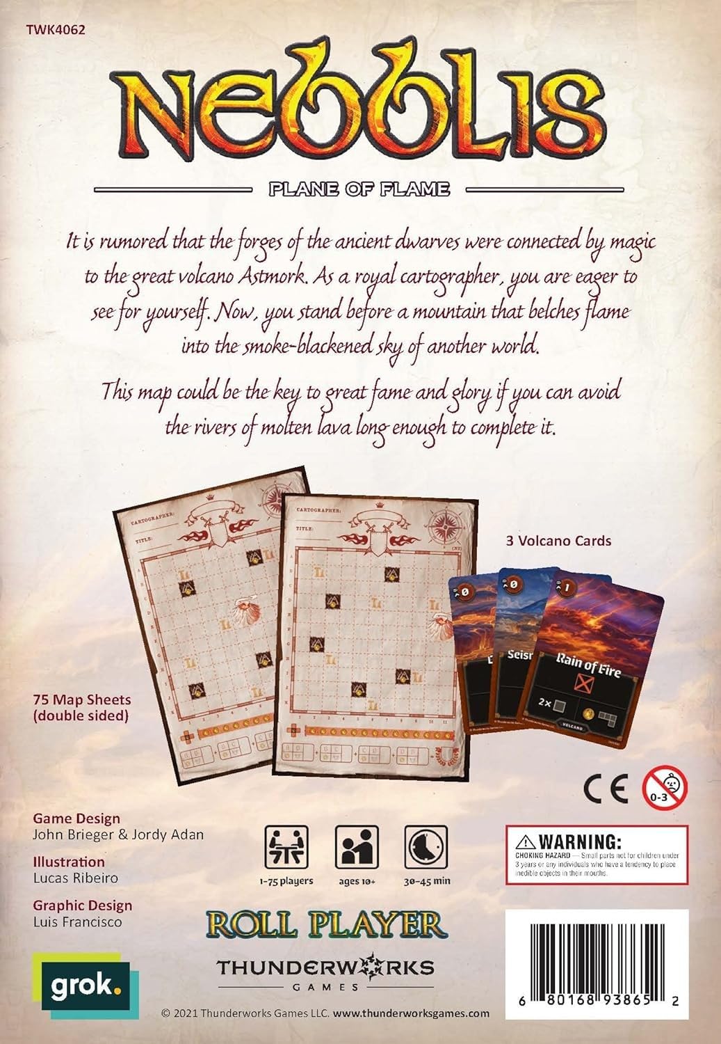 Thunderworks Games - Cartographers: Map Pack 1, Nebblis | Expansion for The Award-Winning Game of Fantasy Map Drawing | Strategy Flip and Write Board Game | Ages 10+ | Family Game for 1-75 Players