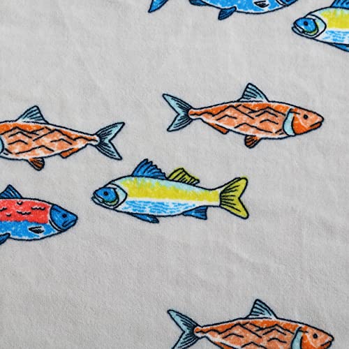 Eddie Bauer Kids - Throw Blanket, Super Soft & Cozy Kids Fleece Bedding, Playful Home Decor (Fish Lake Grey, 50" x 60")