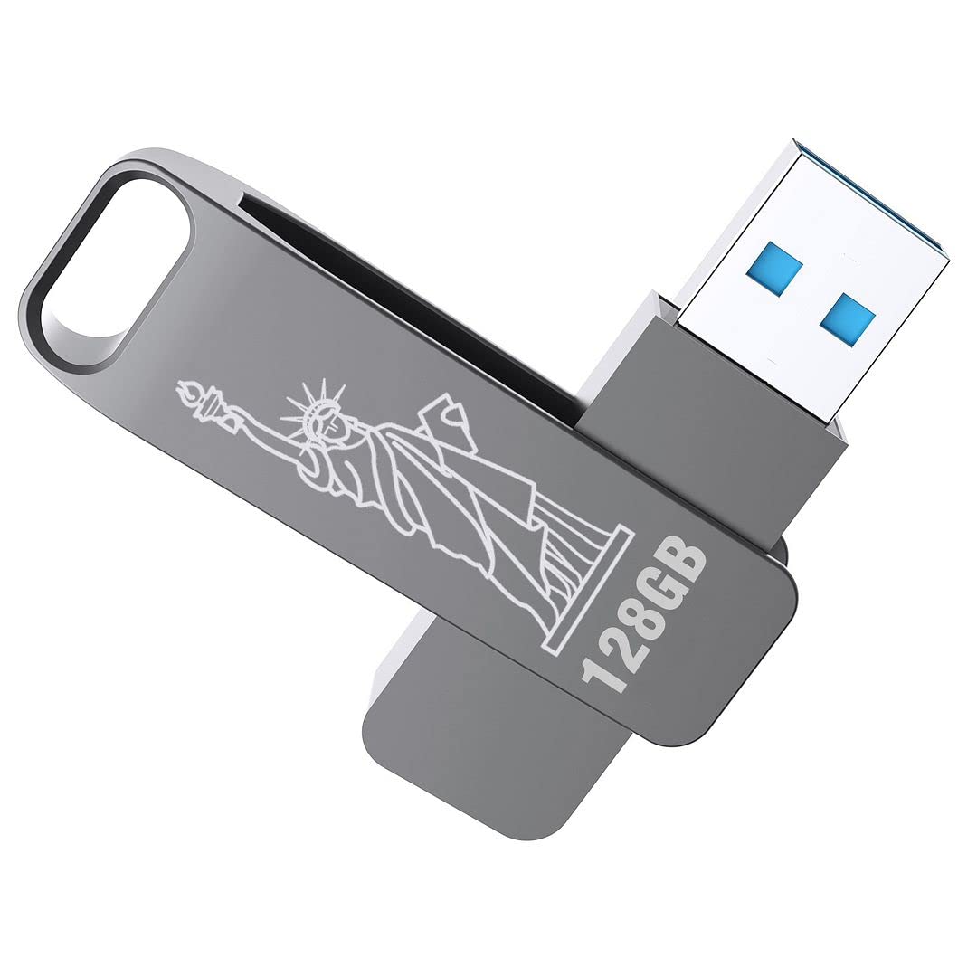 Foothers 128GB USB Flash Drive Thumb Drive USB 2.0 Memory Stick USB Drive with Keychain 128GB-LSC1