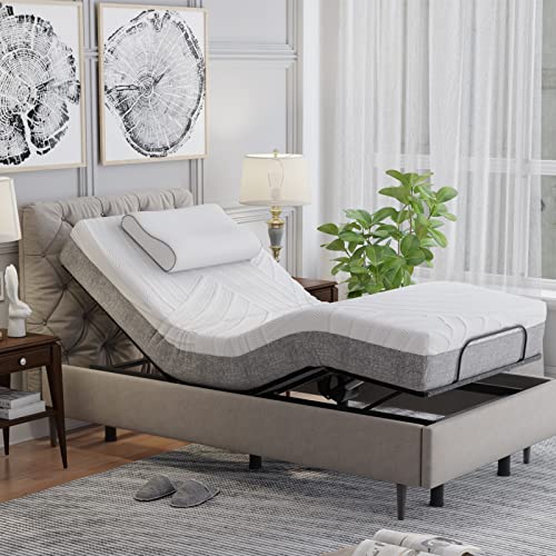 NAFORT 8 Inch Cool Gel Memory Foam Mattress Twin XL, Convoluted Foam for Adjustable Bed Frame, Gel Memory Foam Mattress Medium Firm for Supportive and Pressure Relief, CertiPUR-US Certified