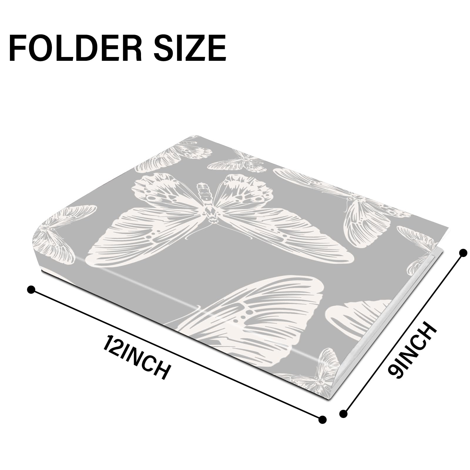 GABraden Art Portfolio 30- Pocket 9 x 12 Portfolio Folder for Artwork Display 60 Pages,Portfolio Binder with Plastic Sleeves Protectors for Documents,Music Folder,Sketch (White-D24, 9 * 12)