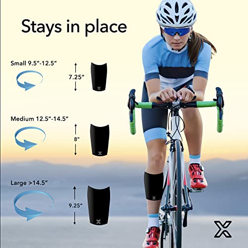 Body Helix Full Calf Support Brace for Calf Strain, Shin Splints, Tendonitis | Calf Injury Sleeve for Men and Women | HSA FSA Approved Calf Compression Shin Splint Sleeve (Black, Medium)