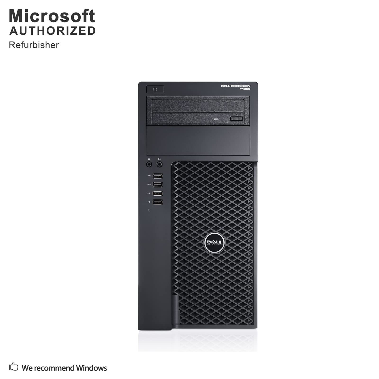 Dell Precision T1650 Tower Desktop Computer PC, Intel Quad Core i5-3470 up to 3.6GHz, 16G DDR3, 128G SSD+1T, DVD, WiFi, BT, DP, VGA, Windows 10 Pro 64 Bit English/Spanish/French (Renewed)