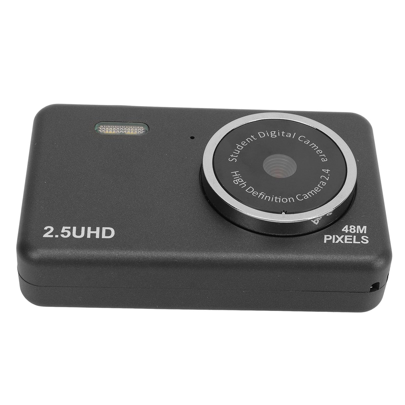 Compact Cute Dual Lens Digital Camera, 2.5K HD Selfie Camera with 8X Zoom for Students (Black)