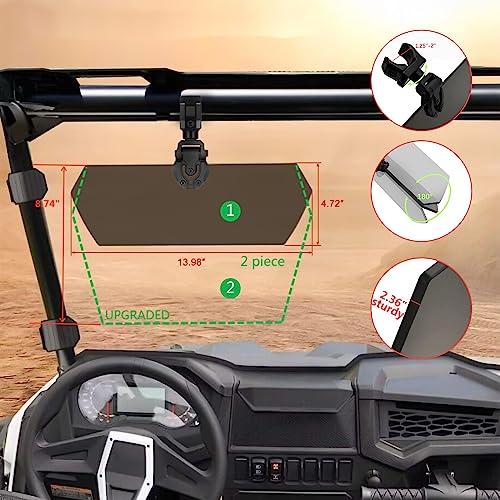 FreeAgain Upgrade UTV Sun Visor fit for Polaris Ranger RZR 1000 XP Ranger General Turbo Can am Defender Maverick X3 Kawasaki Mule Pioneer 1000,1.25β-2β Roll Bar Cage Windshield