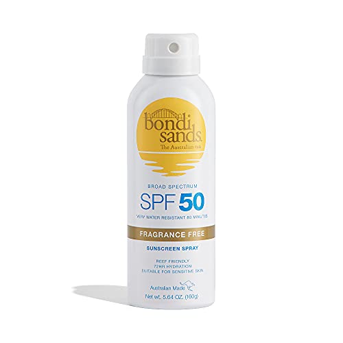 Bondi Sands Fragrance Free Sunscreen Aerosol Mist SPF 50 | Hydrating Broad Spectrum Protection, Sheer, Water Resistant, Reef Friendly* | 5.64 Oz/160 g