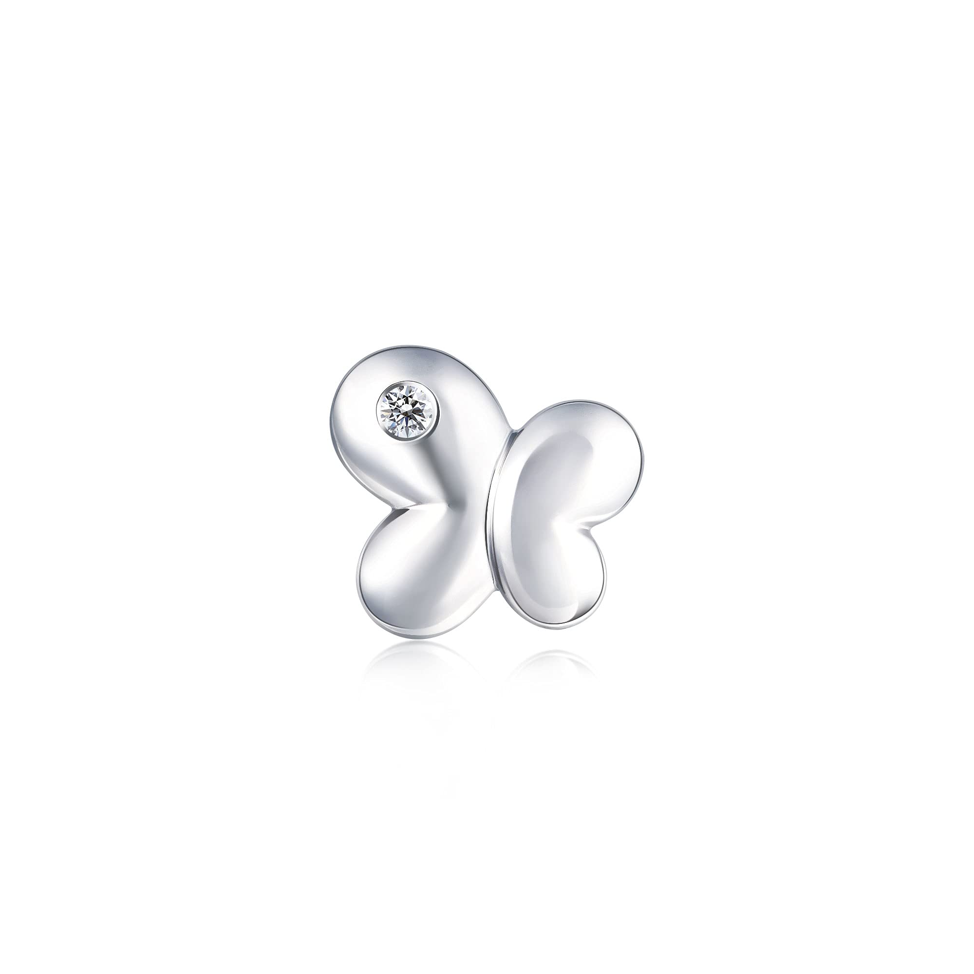 CHOW SANG SANG 950 Platinum Star Diamond Stud Single Earring for Women 92110E (Sold Single Not Pair)