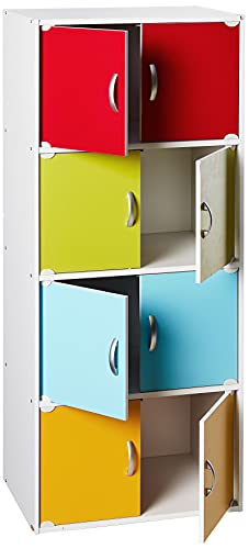 Hodedah Bookcase, 4 Shelf, Rainbow