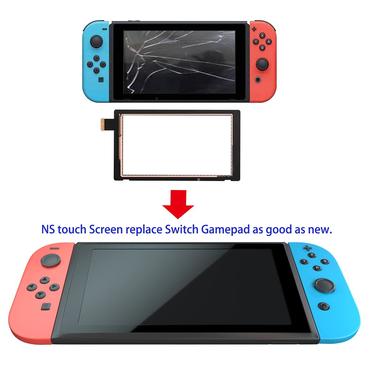 Bonier New Digitizer Touch Screen Replacement for Nintendo Switch 2017