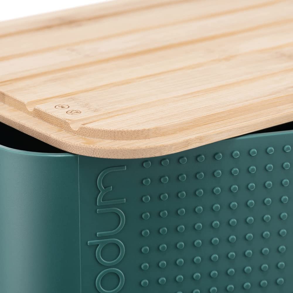 BODUM Bistro Small bread box, bamboo lid, 19 cm x 29 cm x H 11 cm, Florest