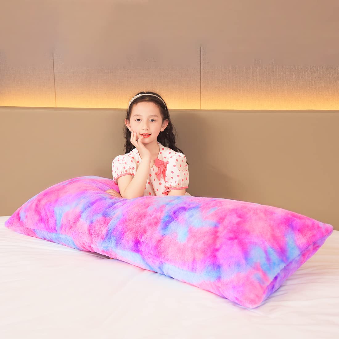 Body Pillows for Adults- Breathable Long Pillow Full Body Pillow Side Sleeper Pillow - Soft, Firm and Fluffy Long Pillow for Bed Pregnancy Pillow ,with Memory Foam with Washable Cover, (purple)