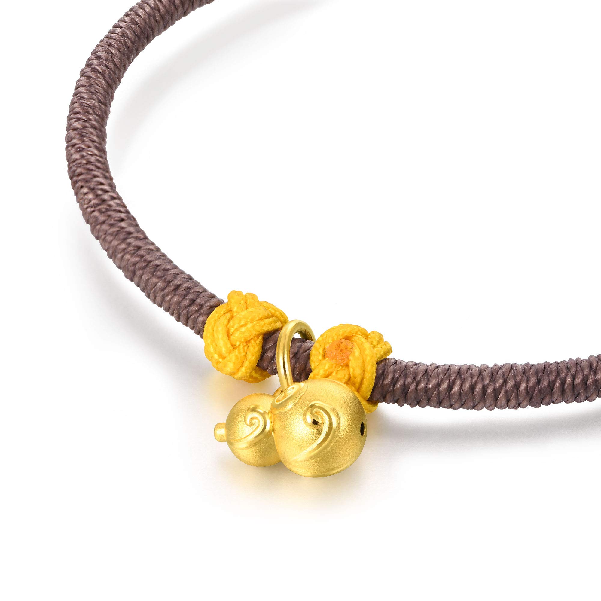 CHOW SANG SANG Cultural Blessings 999 24K Solid Gold Gourd (Wulu) Auspicious Blessing Bracelet for Women 92058B | 8.6 Inches, (22 CM)