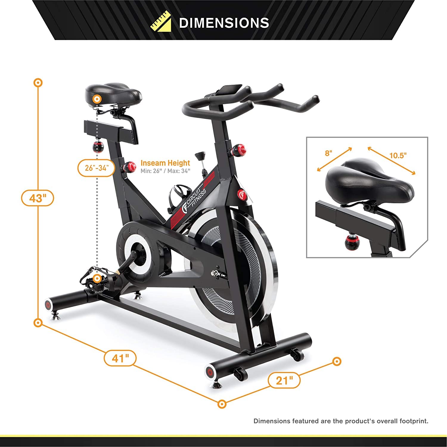 CIRCUIT FITNESS Circuit Fitness Club Revolution Cycle for Cardio Exercise - Red/Bluetooth