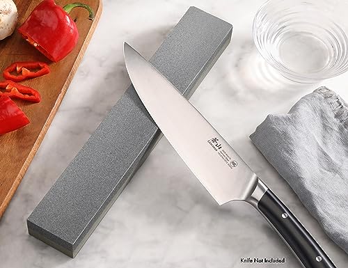 New Star Foodservice 36497 Combination Sharpening Stone Knife Sharpener, 12" x 2" x 1", Gray