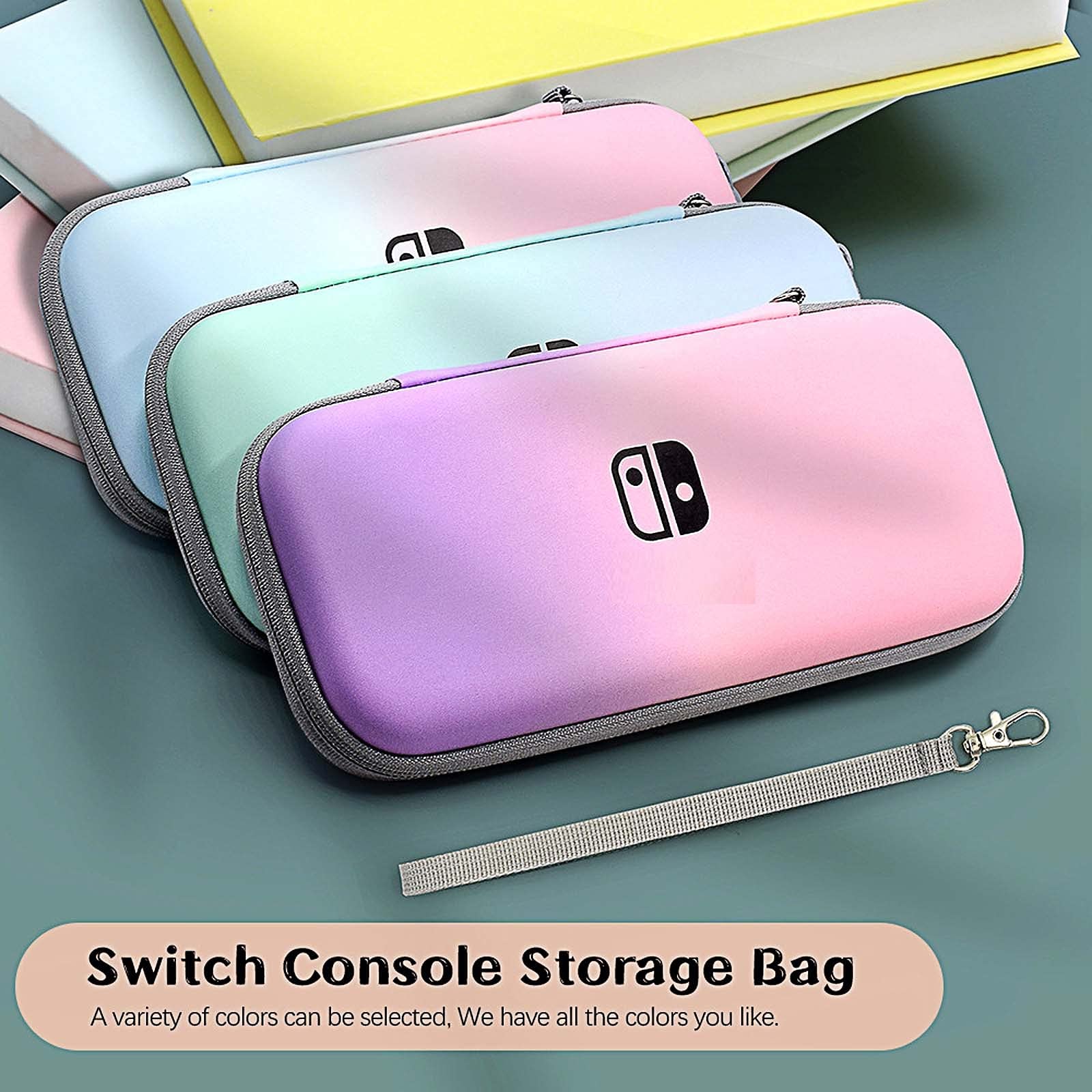 Carry Case Compatible with Nintendo Switch Girls Protective Hard Portable Travel Carry Case for Nintendo Switch Console and Accessories(Purple-Pink)