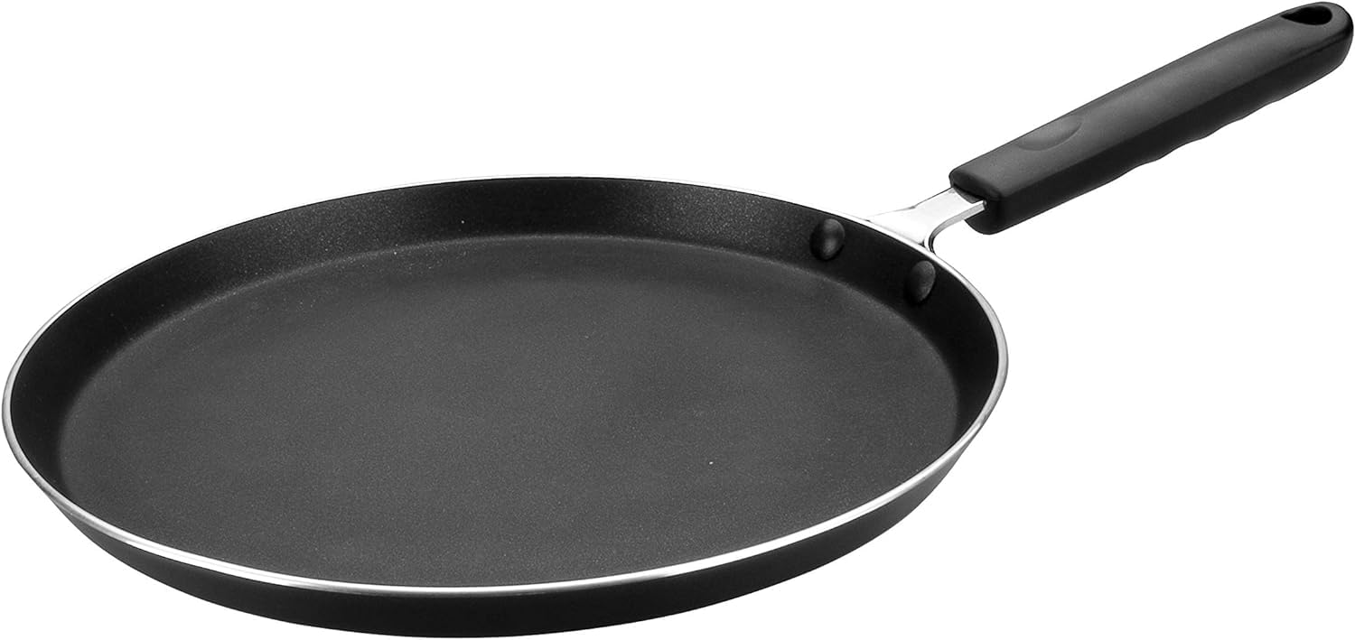IBILI Crepe Pan Nonstick 9 Inch, Dosa Roti Tawa Tortilla Pan, Flat Frying Pan, Bakelite Handle, Induction Compatible PFOA Free, Made in Spain